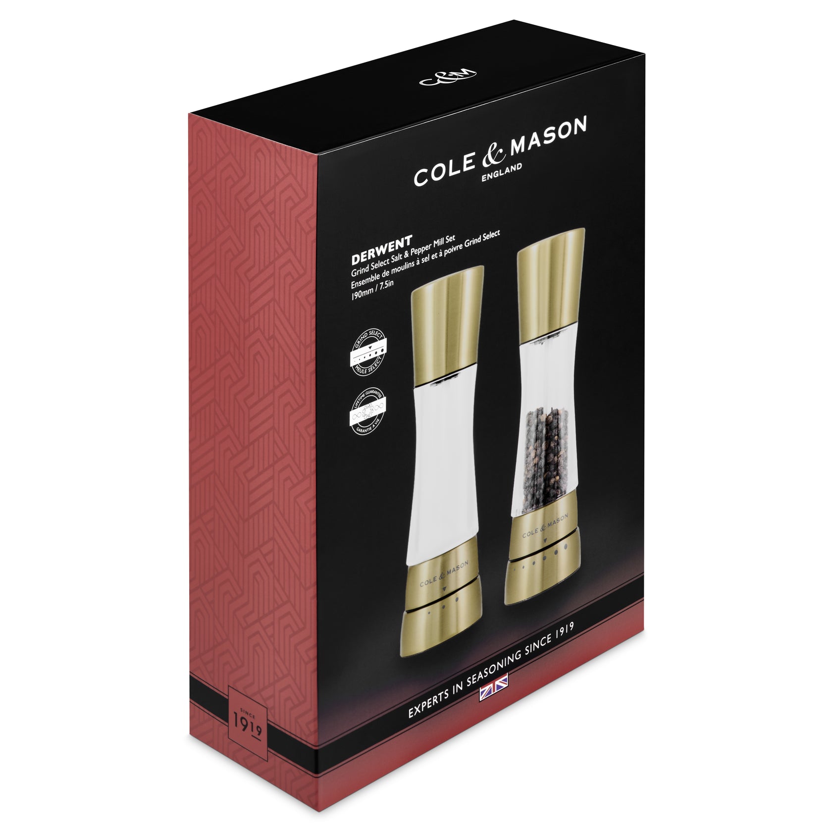 Cole & Mason Derwent Matte Gold Salt & Pepper Mills – Adjustable Grind ...