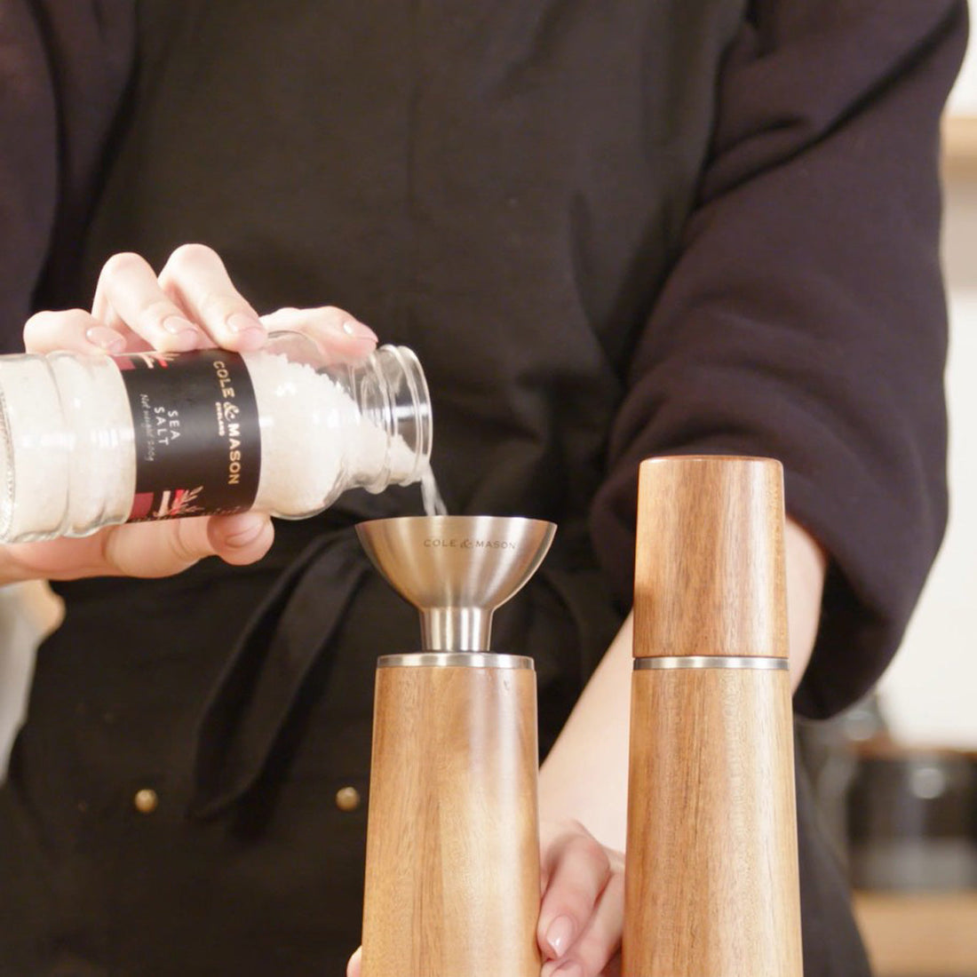 Cole & Mason Marlow Natural Acacia Salt & Pepper Mill Set 185mm / 7¼"